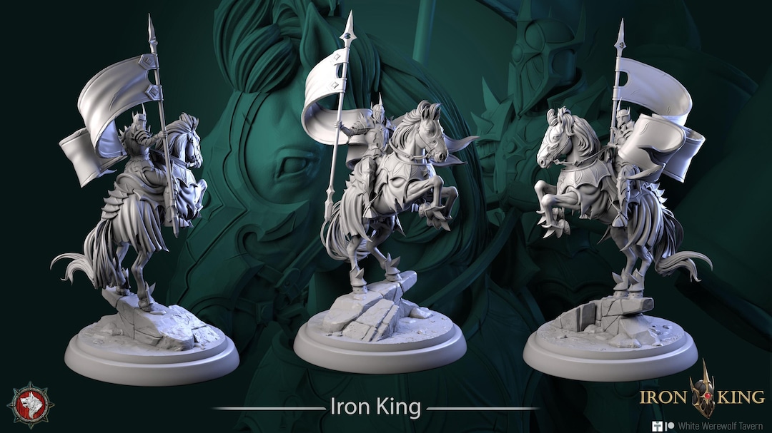 D&D Knight on Armored Horse Cavalier | RPG Model | Iron King by White ...