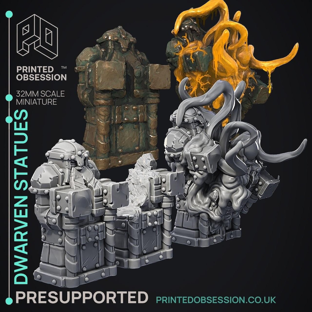 D&D Dwarven Mimic Statues Scenery | RPG Model | Iron Hand Statues by ...