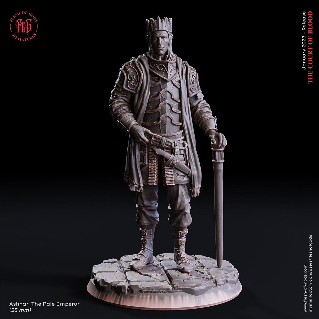 D&D Vampire King RPG Model Ashnar, the Pale Emperor by Flesh of Gods ...