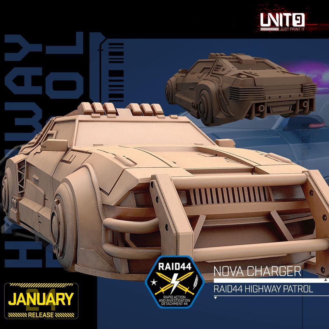 Cyberpunk Police Car | RPG Model | Nova Charger by Unit9 - Etsy