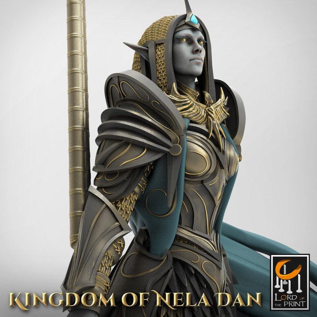 D&D Female Drow Paladin Knight | RPG Model | Queen Mirosi of Nela Dan ...