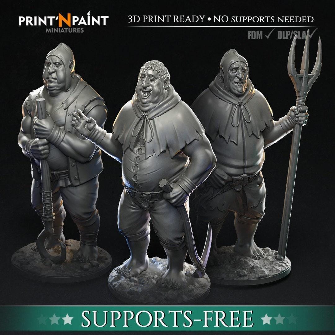 D&D Human Peasants | RPG Model | Human Peasants | by Print'n Paint - Etsy