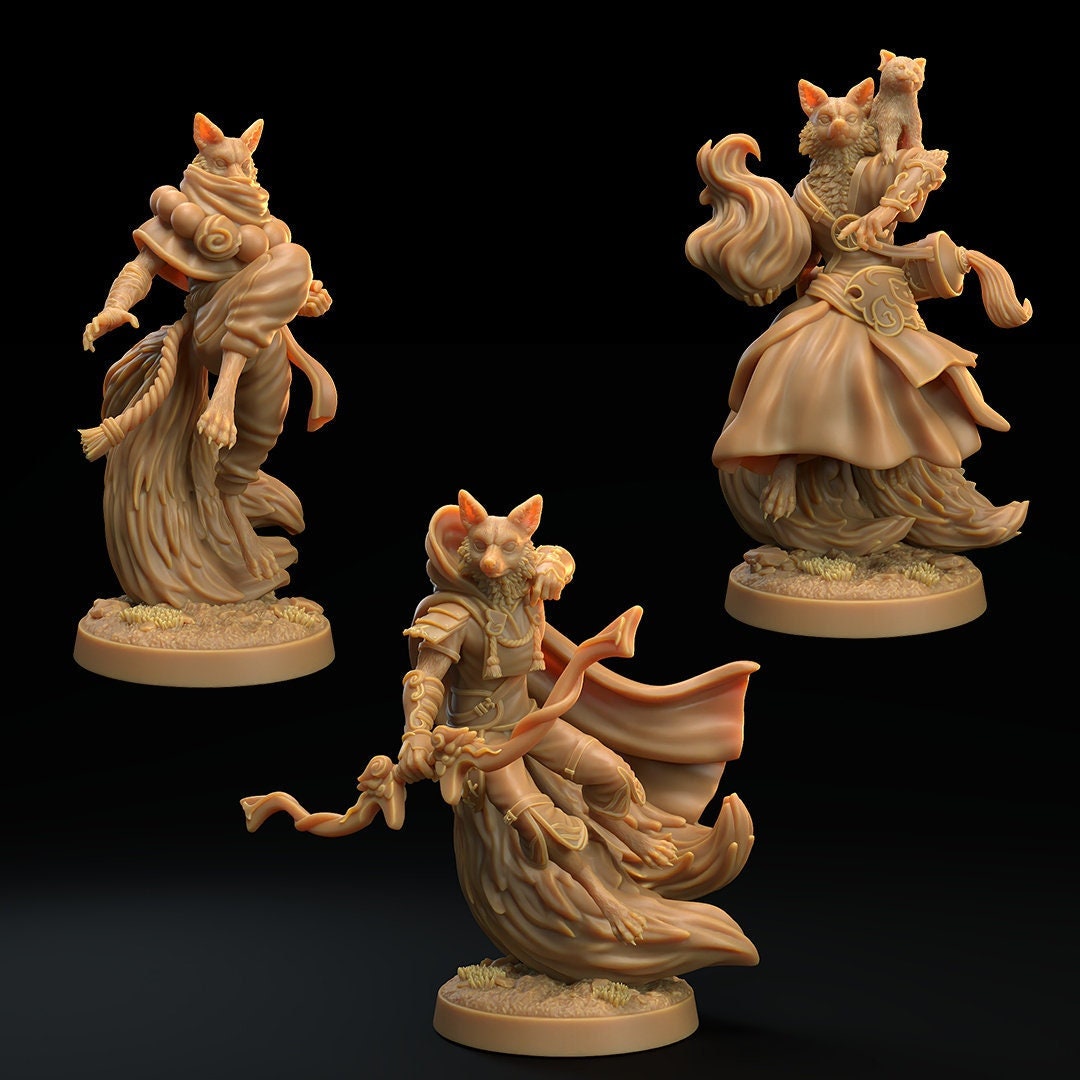 D&D Kitsune Fox Monk, Ranger, Wizard RPG Model by Dragon Trappers Lodge ...
