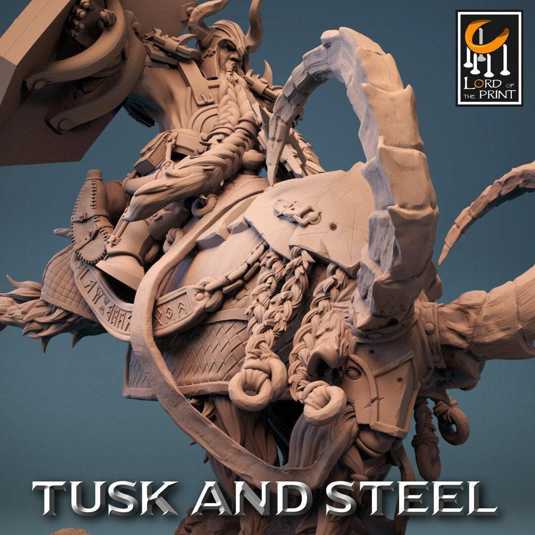 D&D Dwarf Warrior on War Goat RPG Model Dwarf Warrior on War Goat by ...