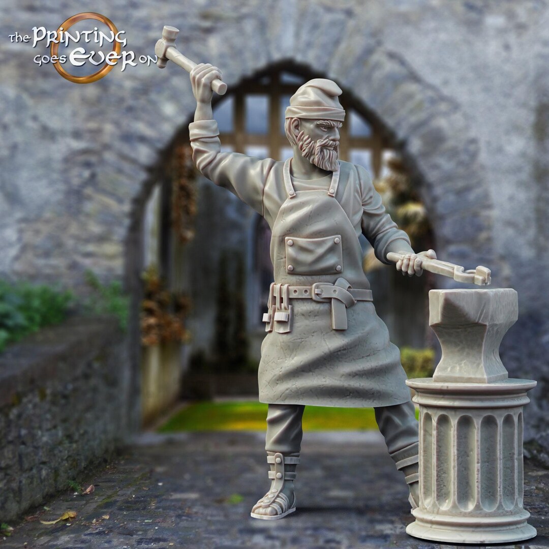 D&D Human Blacksmith | RPG Model | Smith by the Printing Goes Ever On ...