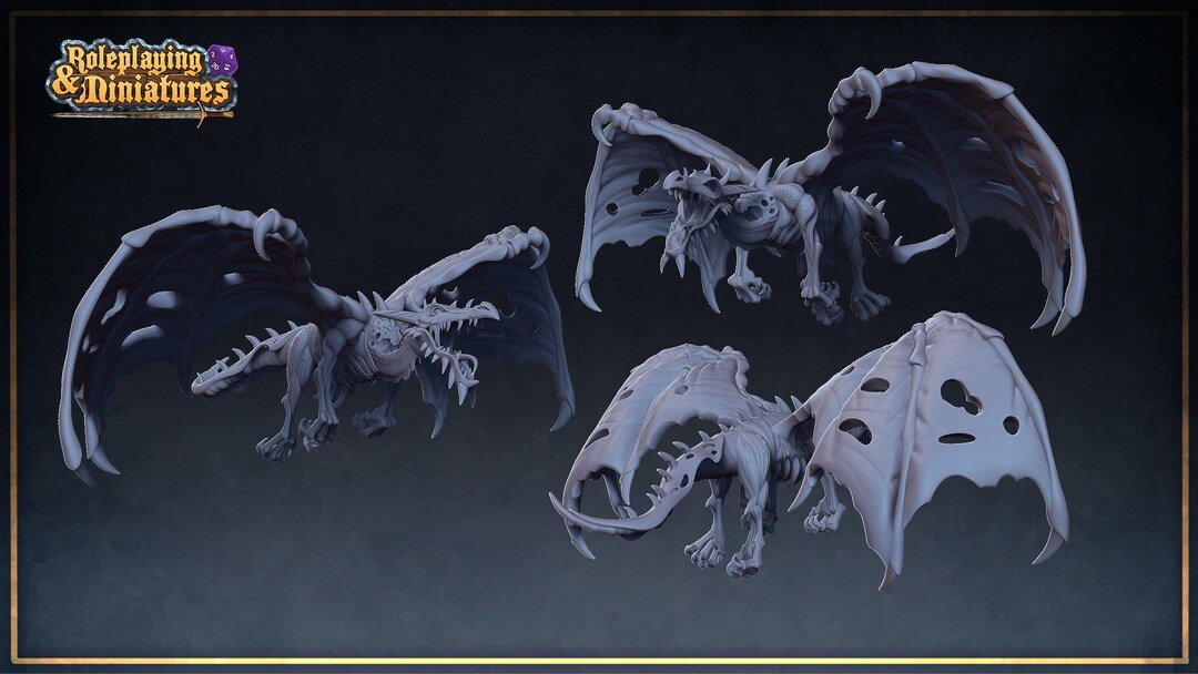 D&D Ancient Dracolich Lich Dragon | RPG Model | Undead Zombie Dragon ...
