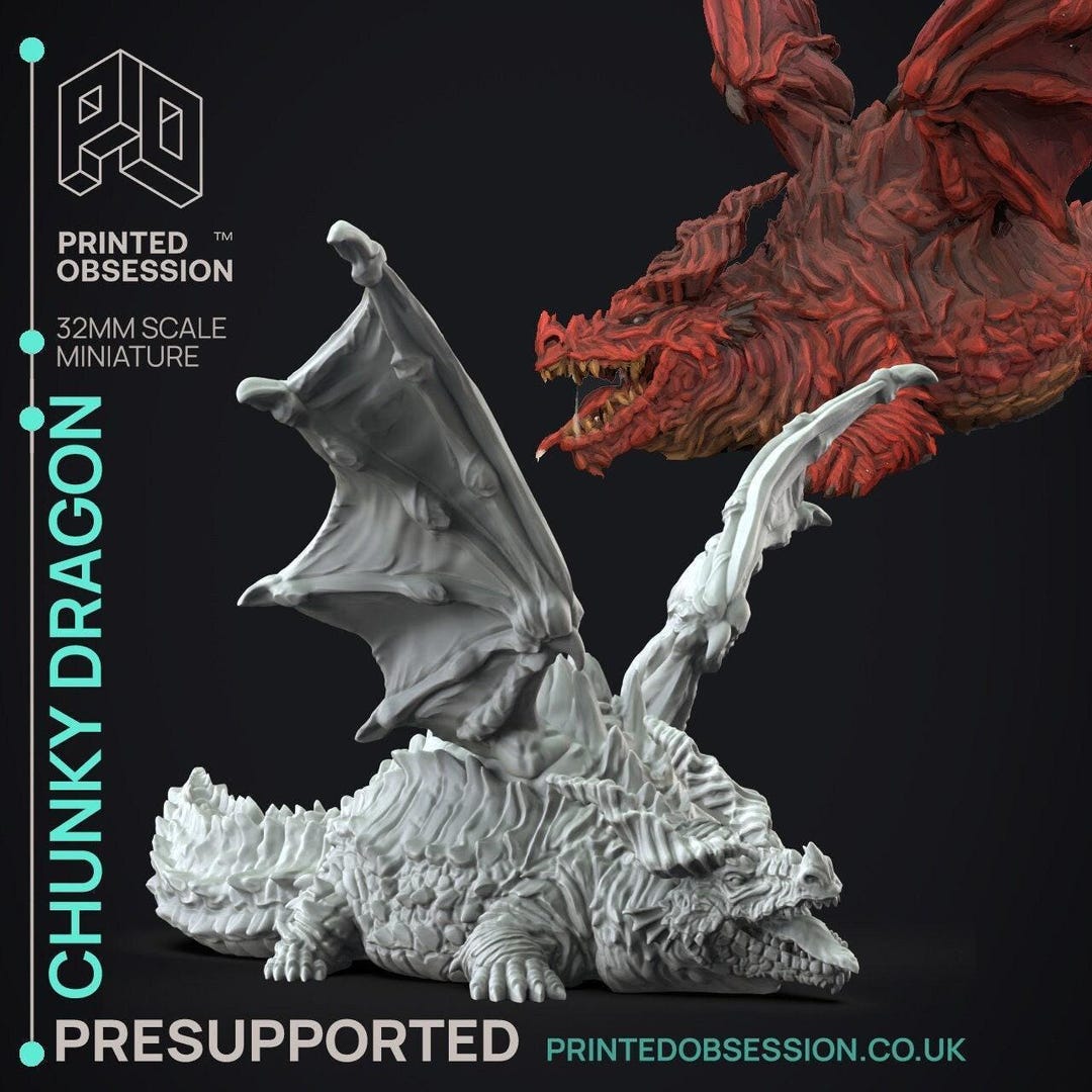 D&D Themberchaud Red Dragon | RPG Model | Chunky Dragon | by Printed ...
