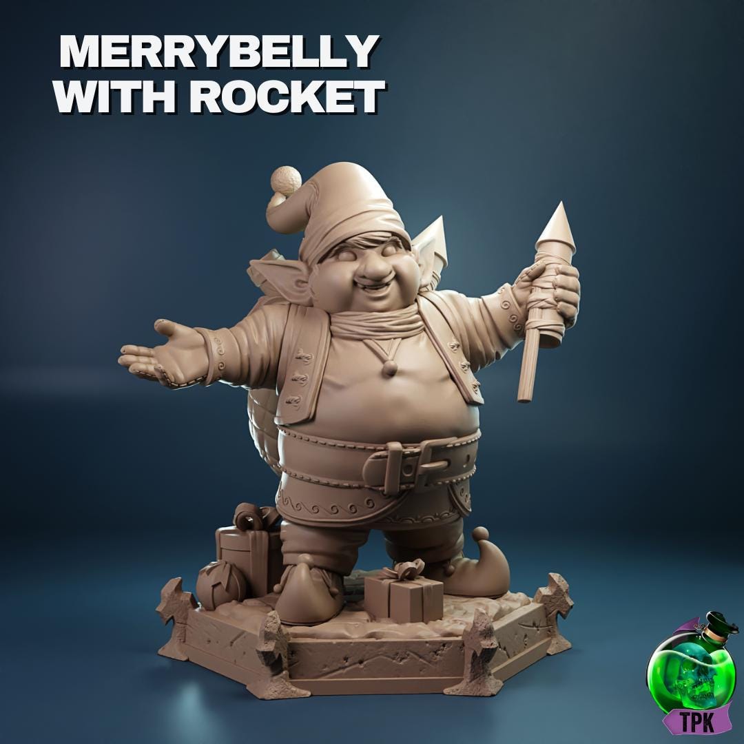 D&D Gnome Rocket Artificer | RPG Model | Merrybelly With Rocket by TPK ...