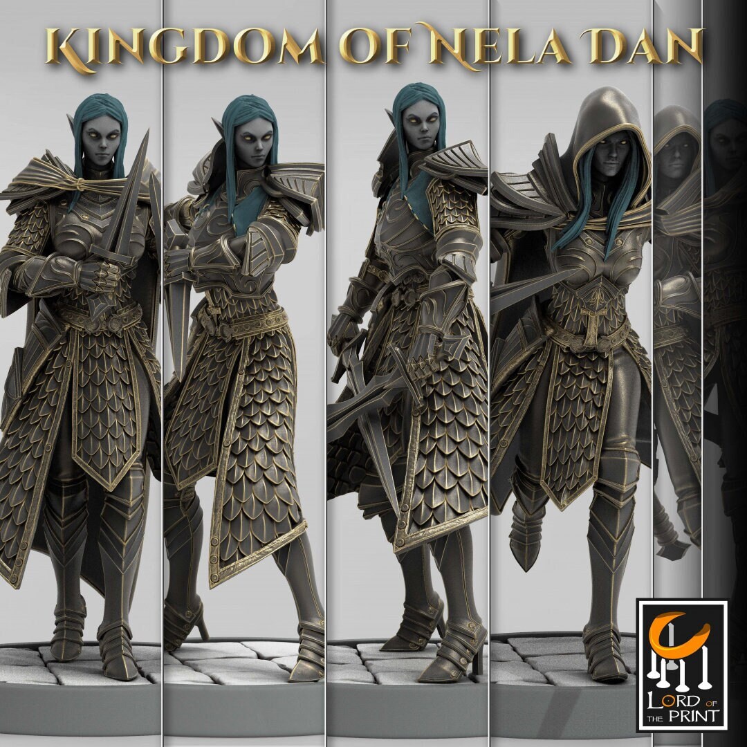 D&D Female Rogue Elf in Medium Armor RPG Model Nela Dan Infantry Elves ...