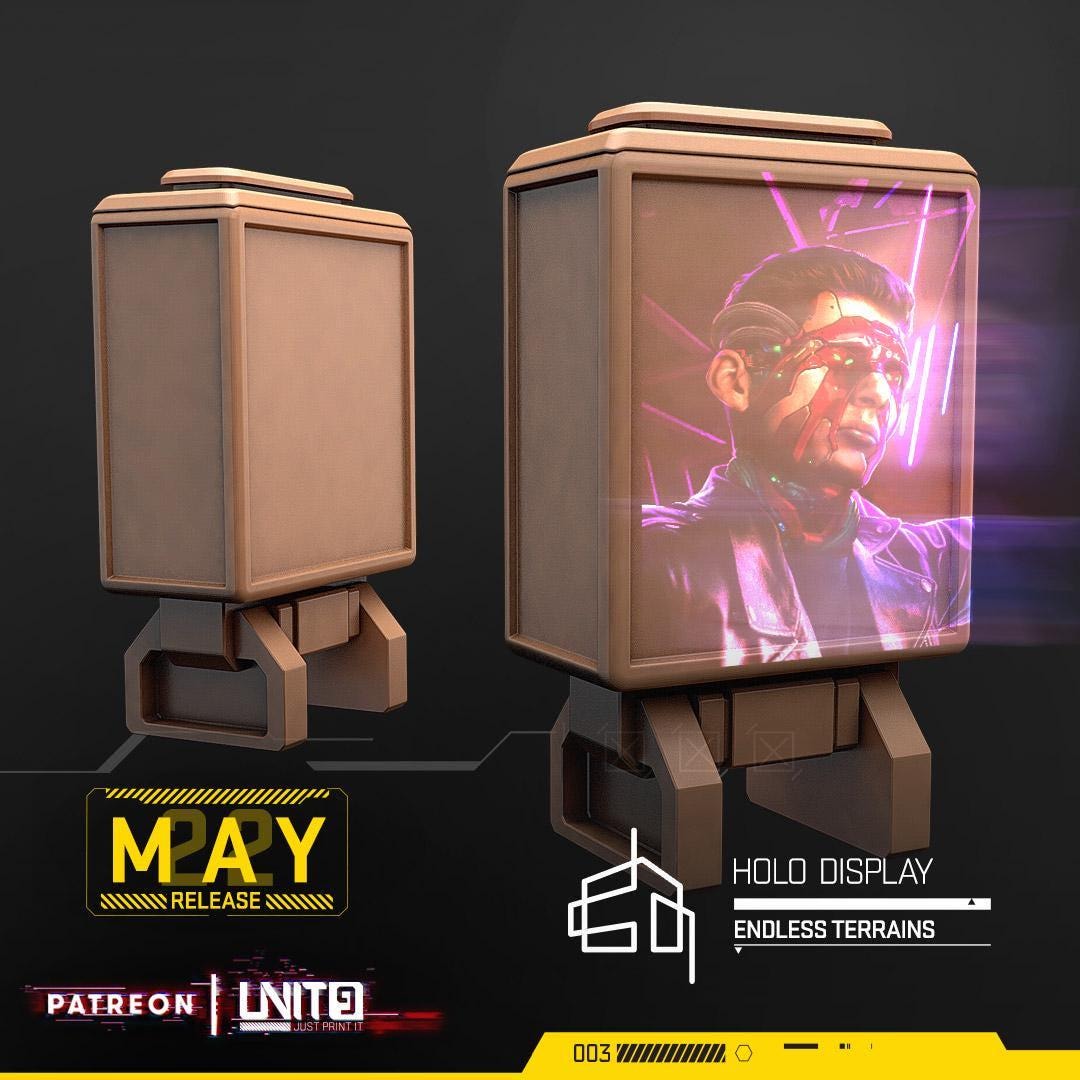 Cyberpunk Terrain - Holo Display | RPG Model | HOLO DISPLAY by Unit9 - Etsy