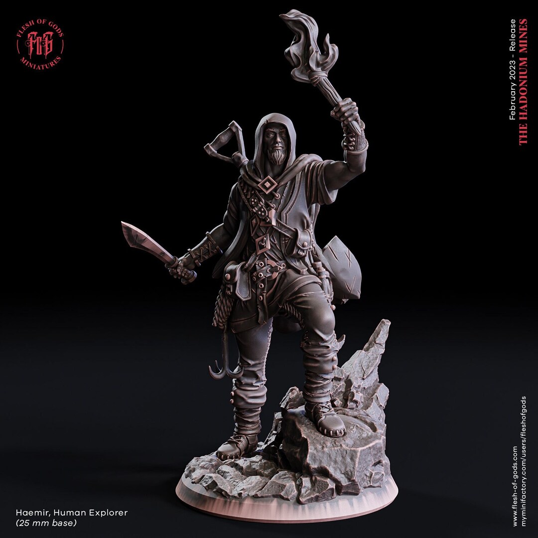 D&D Human Explorer RPG Model Haemir, Human Explorer by Flesh of Gods - Etsy