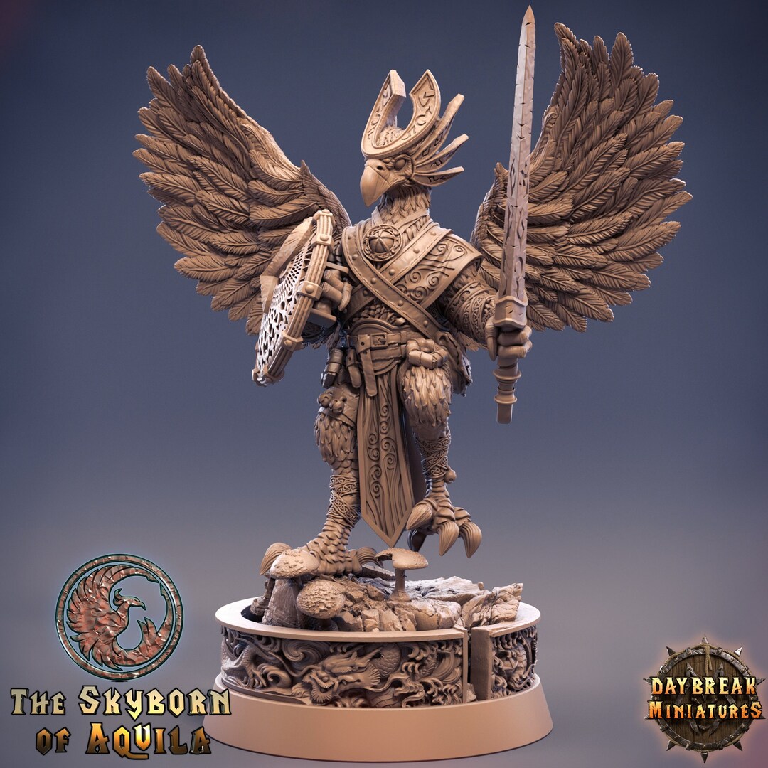 D&D Aarakocra Paladin / Cleric / Fighter / Barbarian Bird Miniature RPG ...