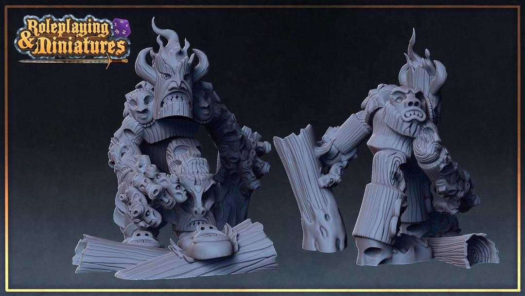D&D Wooden Tiki Golem RPG Model Wooden Golem by Roleplaying Miniatures ...