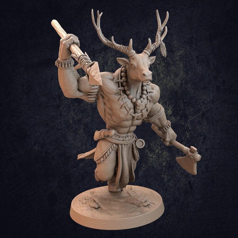 D&D Minotaur / Bison / Moose / Elk Warrior | RPG Model | Menotaurs by ...