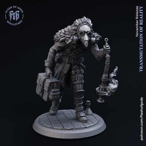 Toys Signum 32mm Scale DnD Miniature 80mm Plague Doctor 5E Fantasy Dungeons and Dragons Mini ...