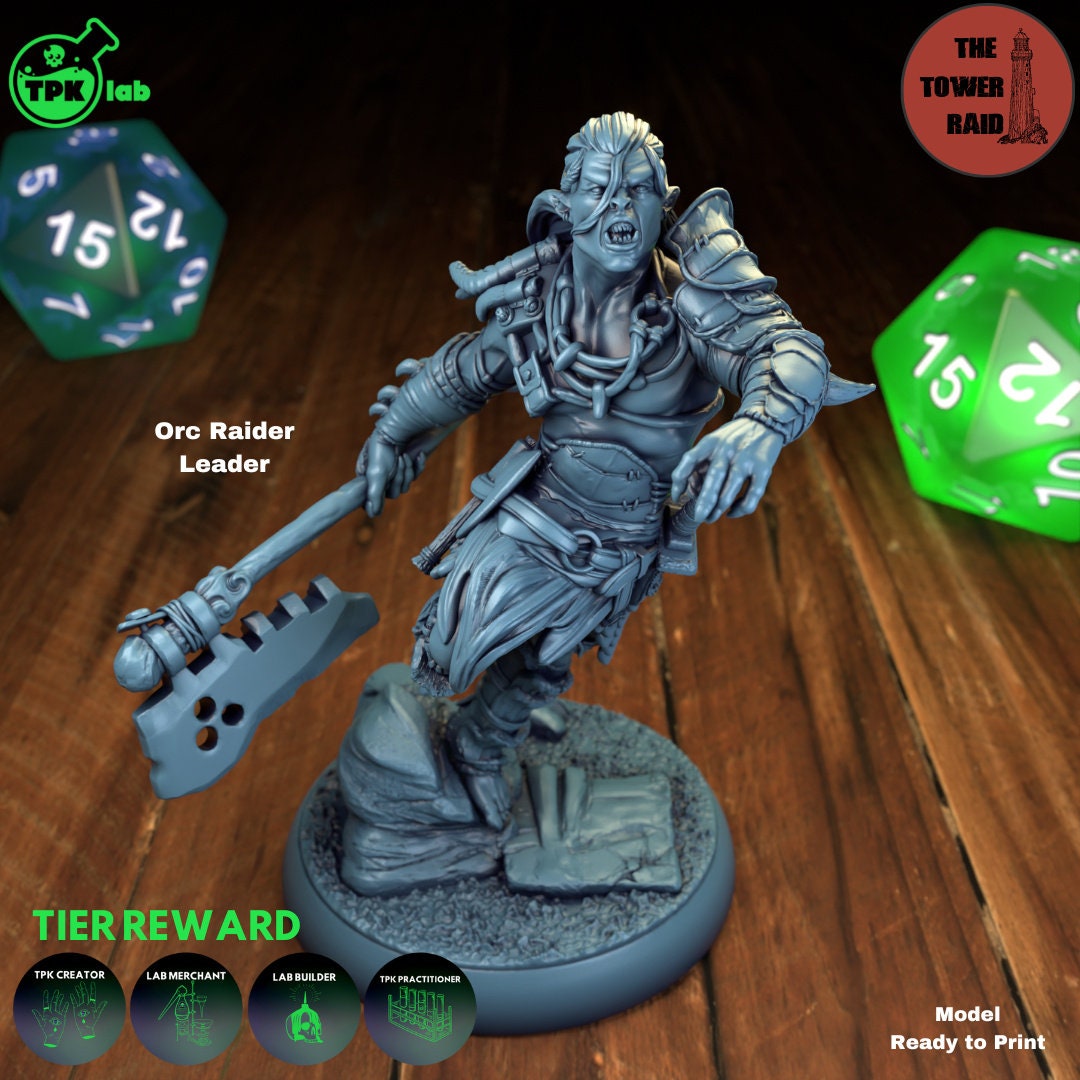 D&D Orc Raider Leader RPG Model Orc Raider Leader by TPK LAB - Etsy