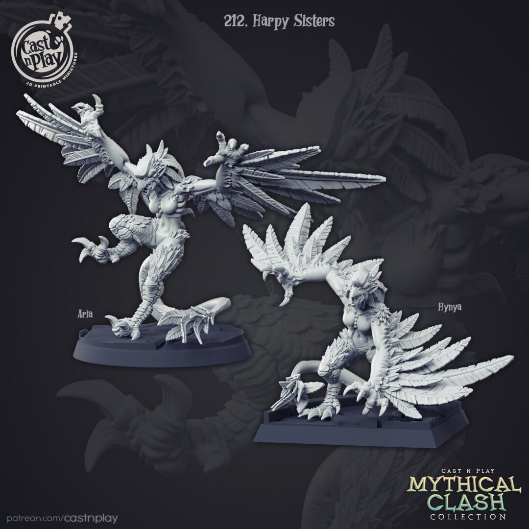 D&D Harpy RPG Model Harpy Sisters by Cast N Play - Etsy