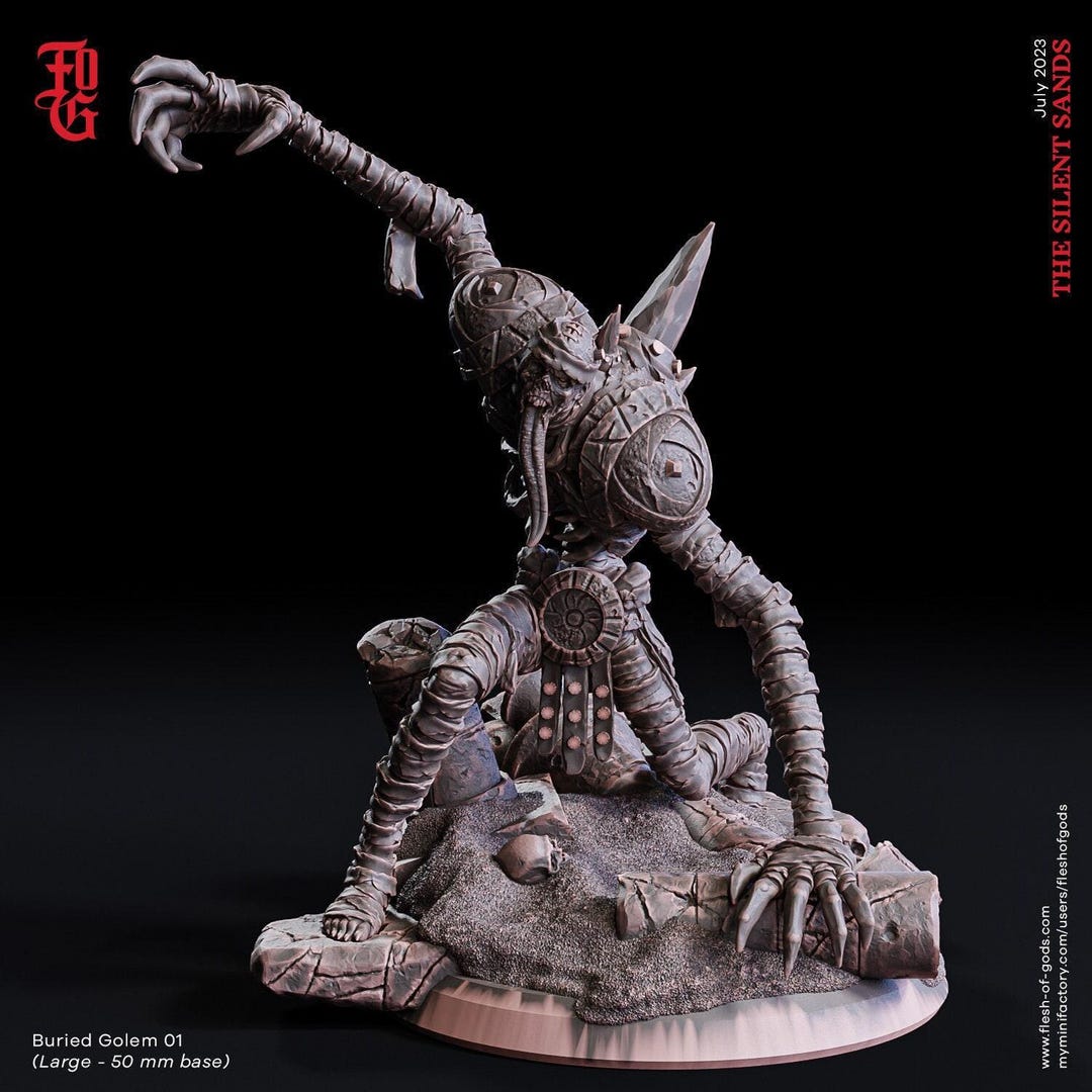 D&D Undead Skeleton Golem | RPG Model | Buried Golem | by Flesh of Gods ...