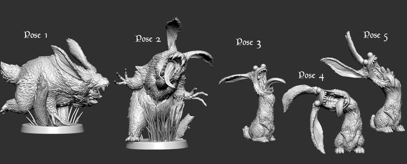 D&D Evil Rabbit Abomination | RPG Model | Cottontail Menaces by Mini ...