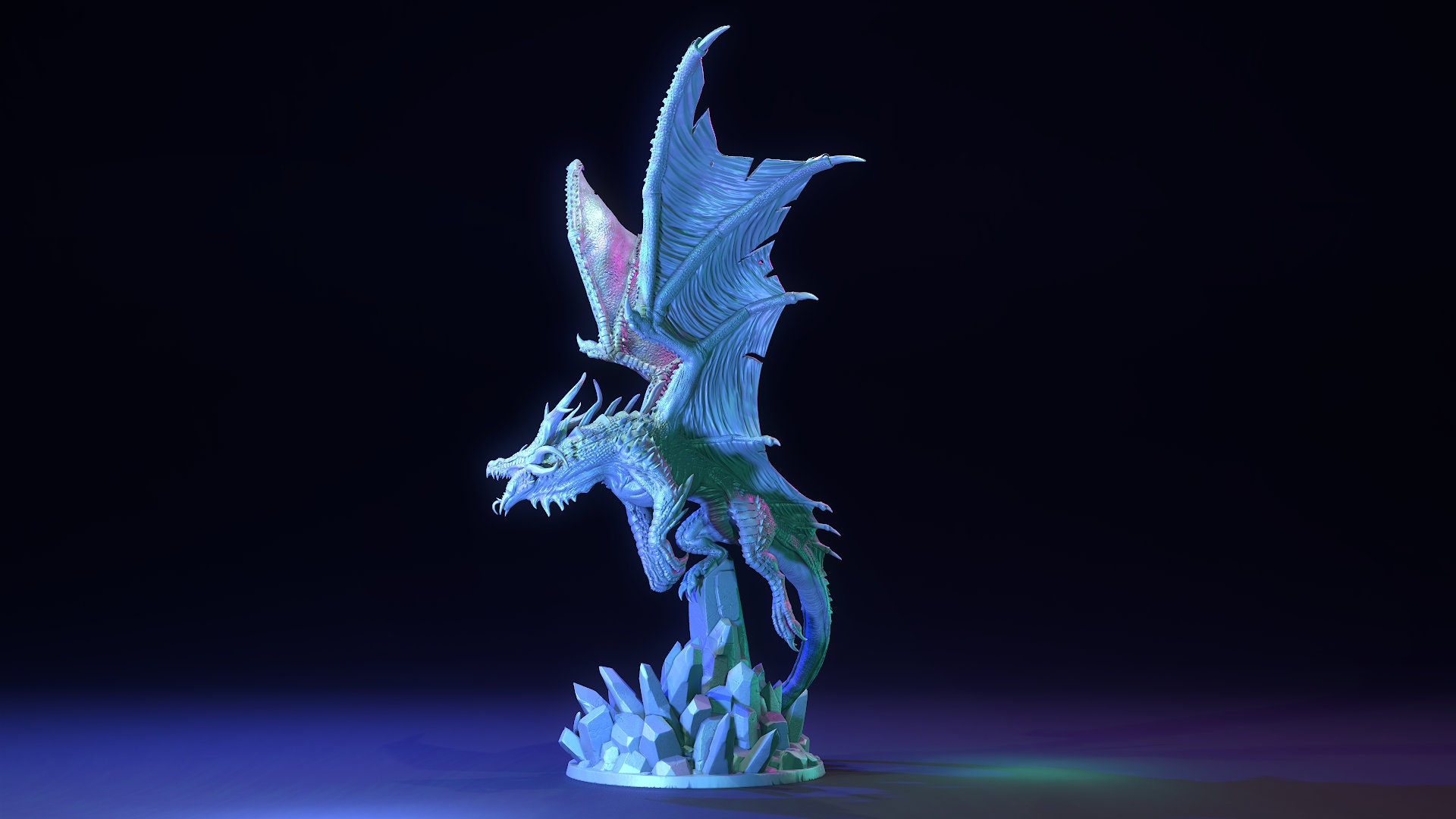 D&D Huge White Dragon RPG Model Ice Dragon by Dragon | Etsy