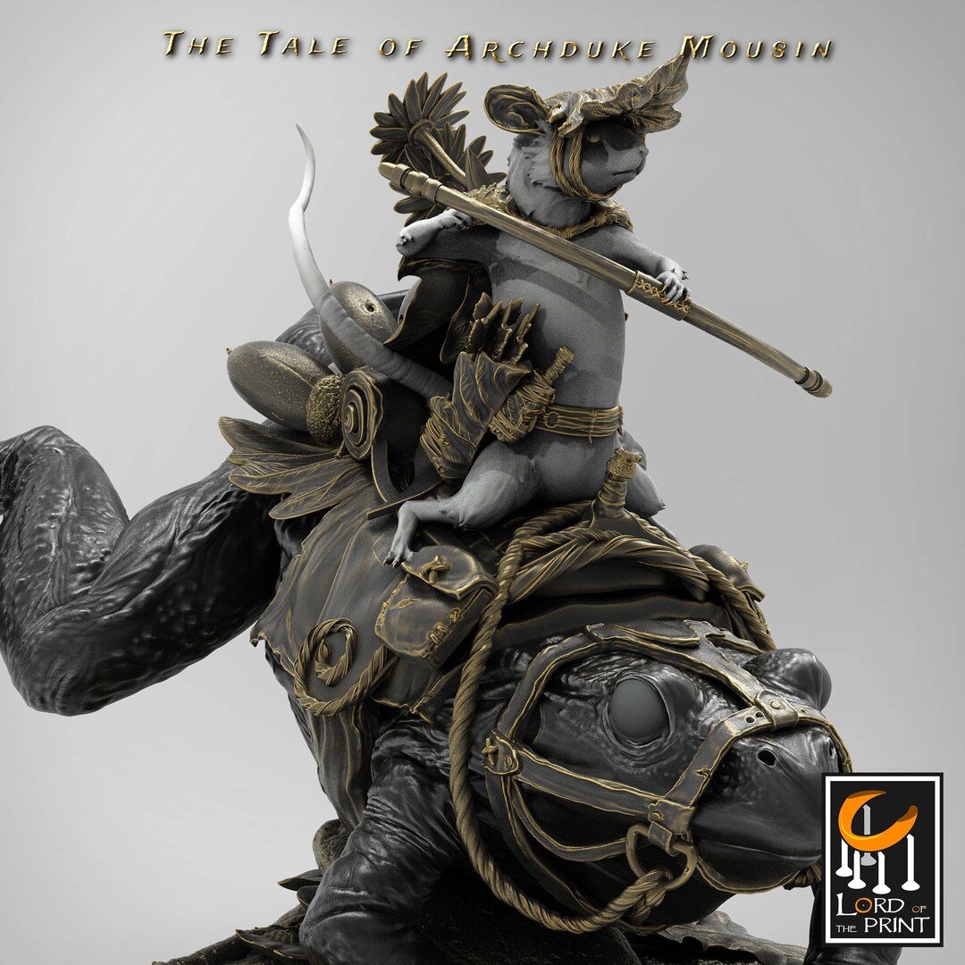 D&D Ratfolk Cavalry Frog Rider RPG Model Armored Frog by Rescale ...