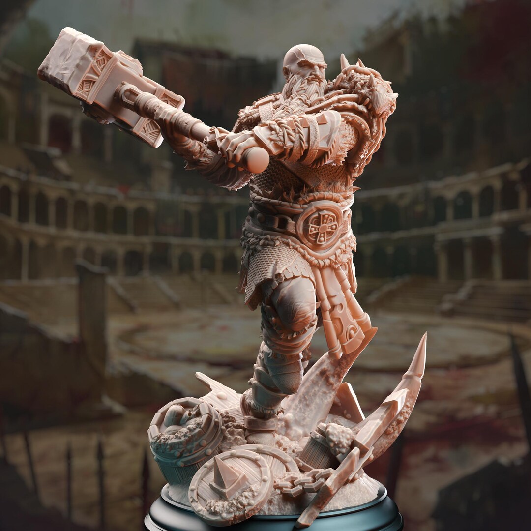 D&D Bearded Goliath Barbarian With Warhammer | RPG Model | Froth the ...