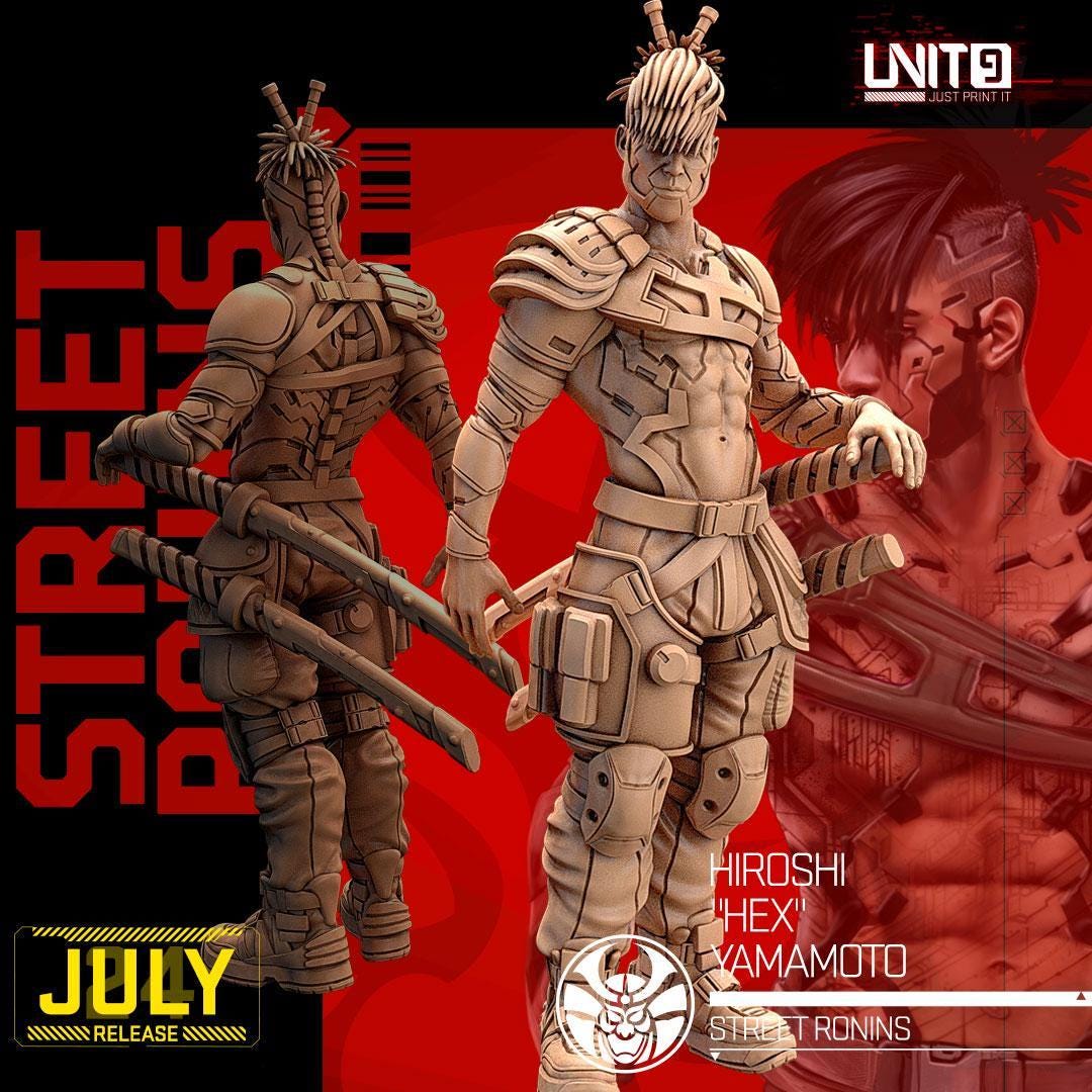Cyberpunk Japanese Street Ronin / Dual Katana | RPG Model | Hiroshi by ...