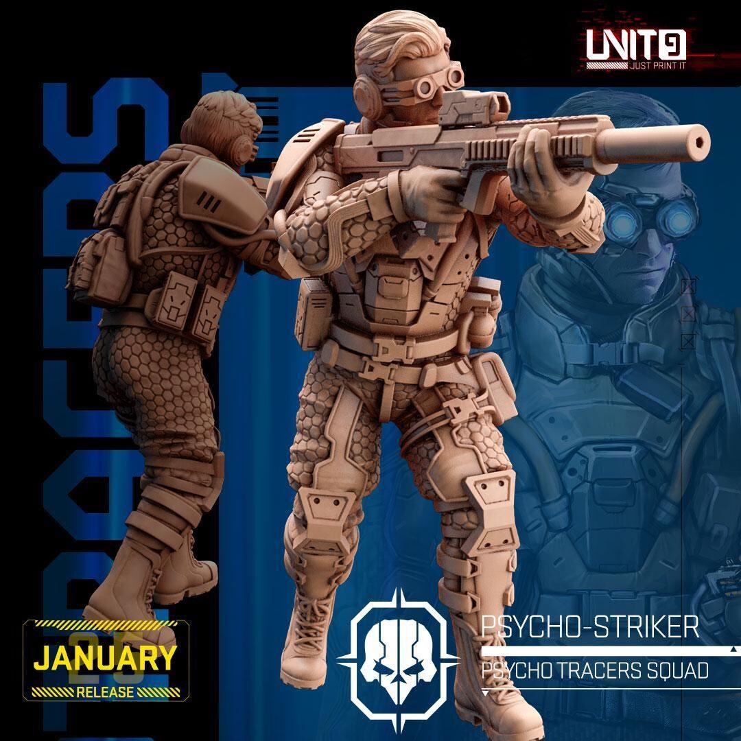 Cyberpunk Maxtac Solo With Assault Rifle | RPG Model | Psycho Tracers ...