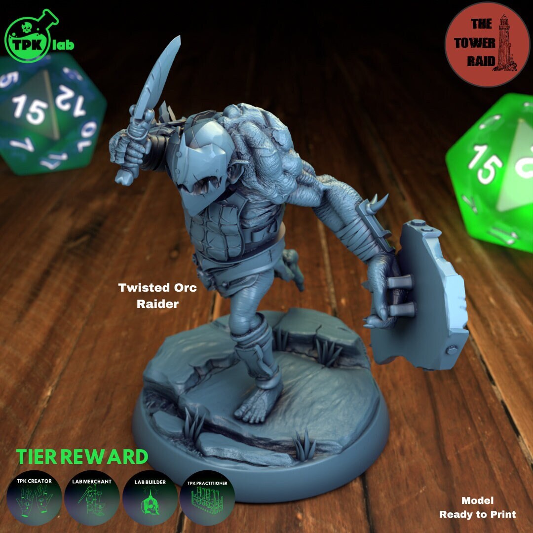 D&D Orc Raider RPG Model Twisted Orc Raider by TPK LAB - Etsy