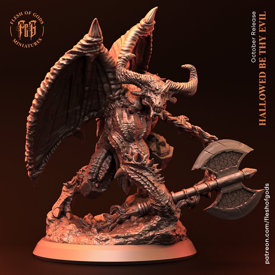 Huge D&D Demon Boss / Pathfinder Miniature RPG Model Balor Boss From ...