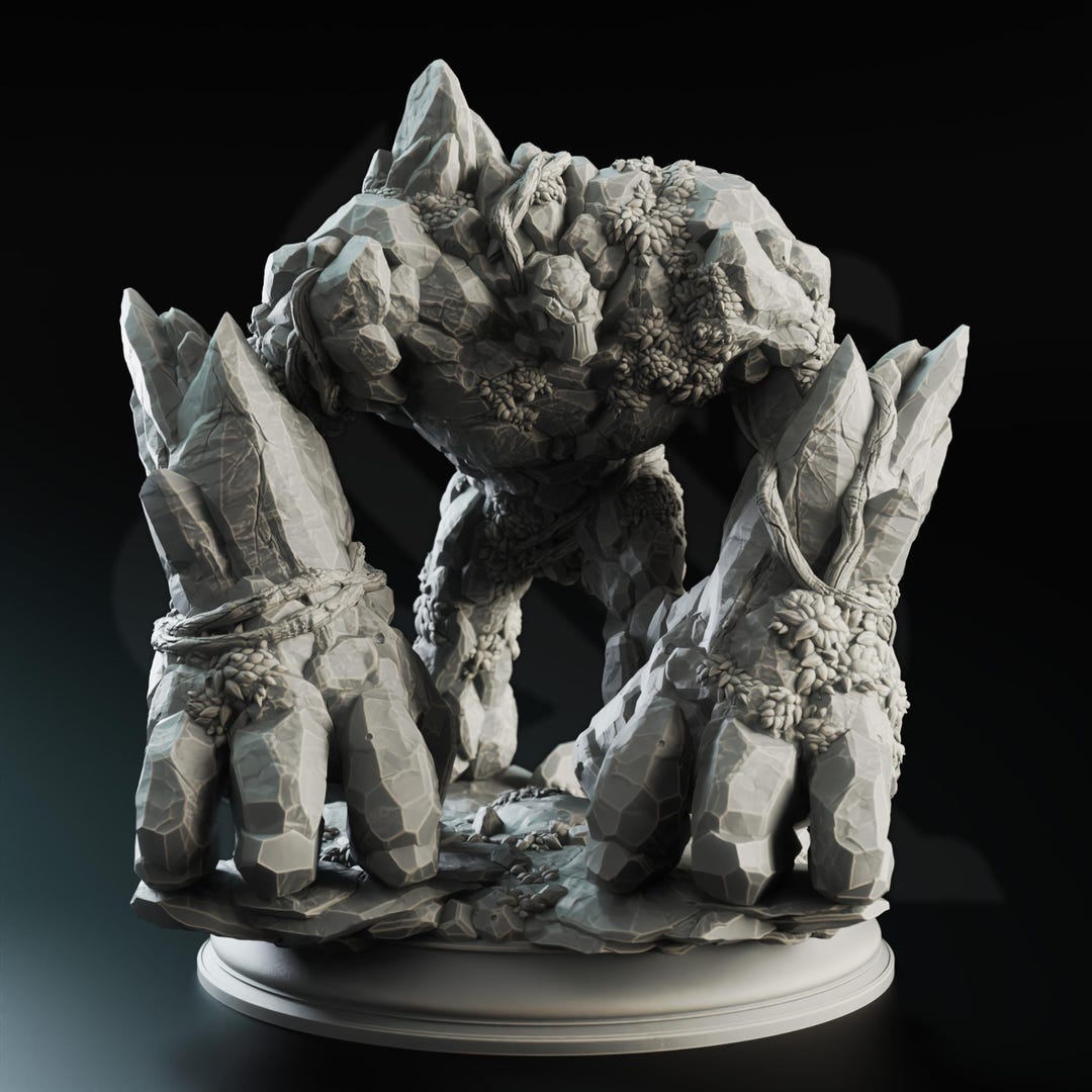D&D Elemental Earth Golems | RPG Model | the Three Faces - Elemental ...