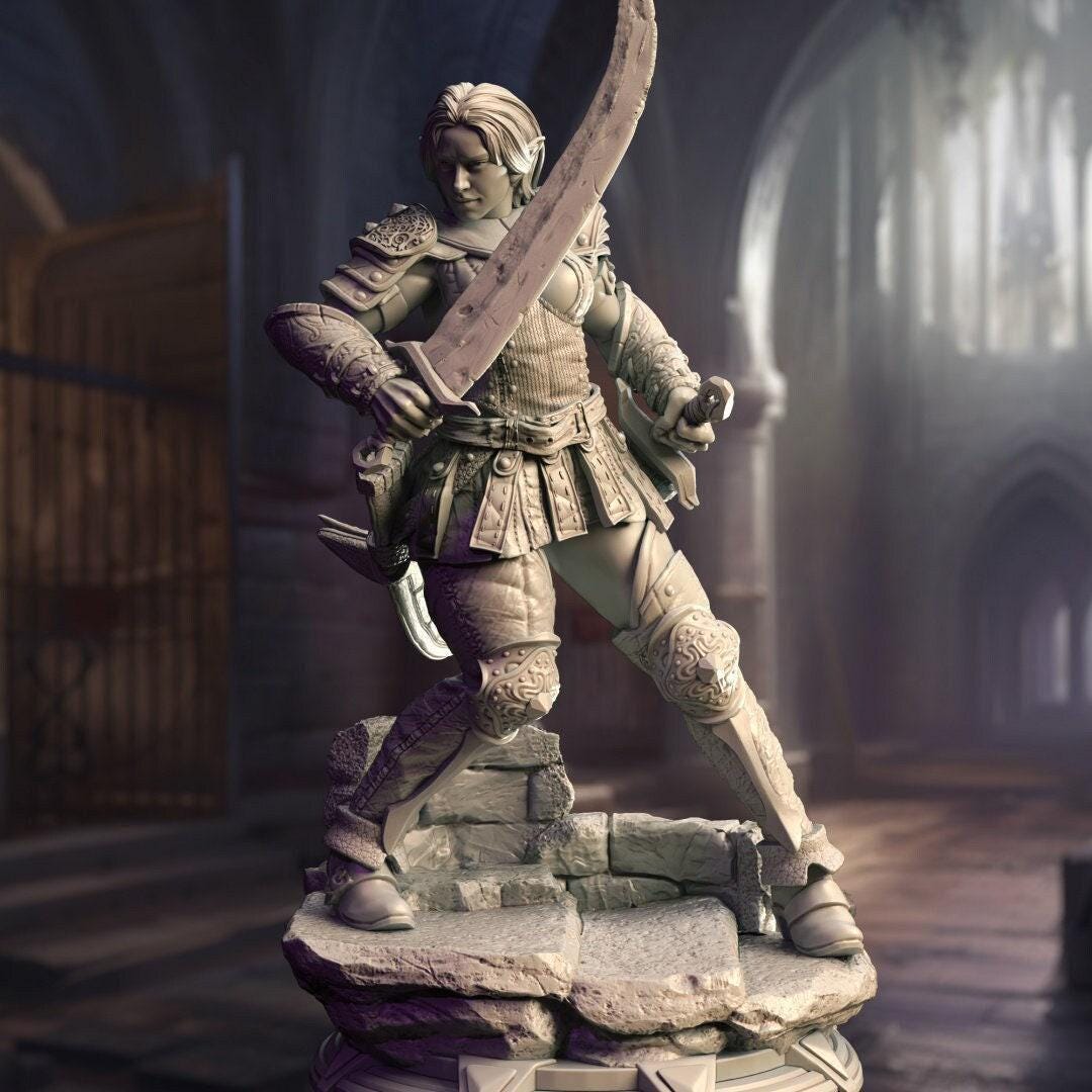 D&D Female Half Elf Fighter With Scimitar | RPG Model | Scarlett ...