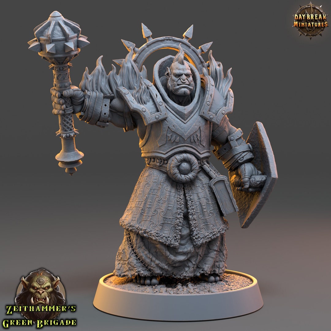 D&D Orc Fire Cleric RPG Model Tomor Fleischbrand by Daybreak Miniatures ...