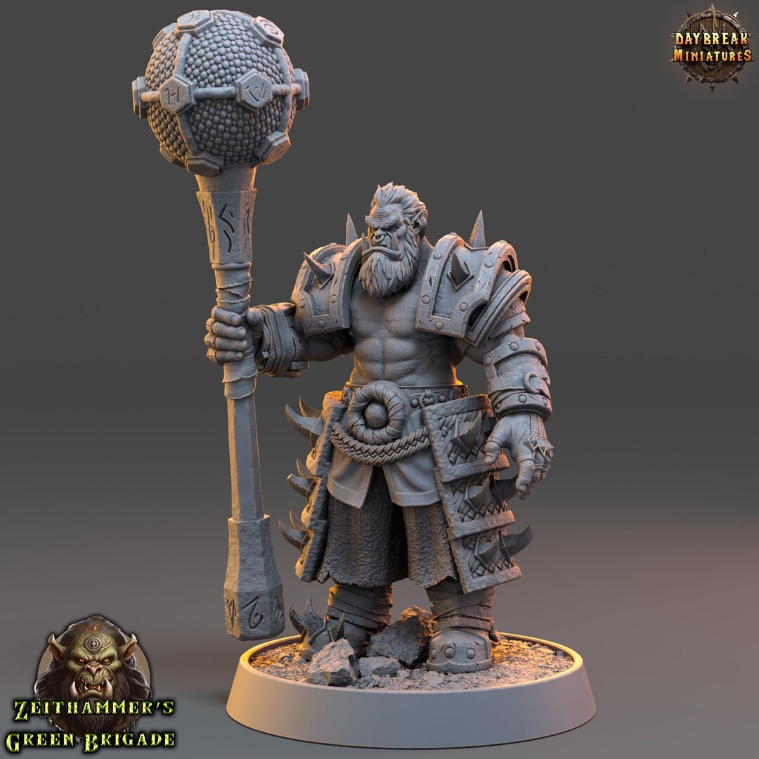 D&D Orc With Oversized Weapon RPG Model General Gruzum Zeithammer by ...
