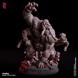 D&D Four Armed Great Ape | RPG Model | Girallon by Flesh of Gods - Etsy