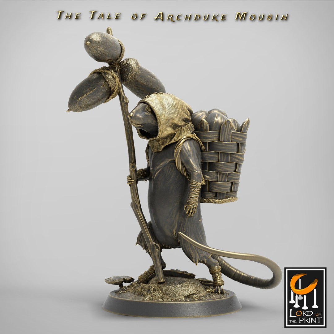 D&D Ratfolk Monk / Druid RPG Model Mouse Soldier by Rescale Miniatures ...