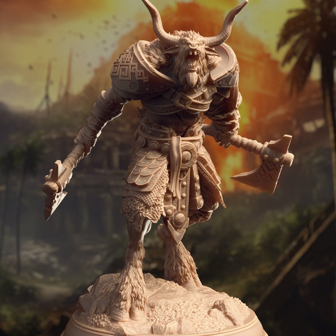 D&D Noble Minotaur Barbarian RPG Model Hannes Vyrios Noble Minotaur ...
