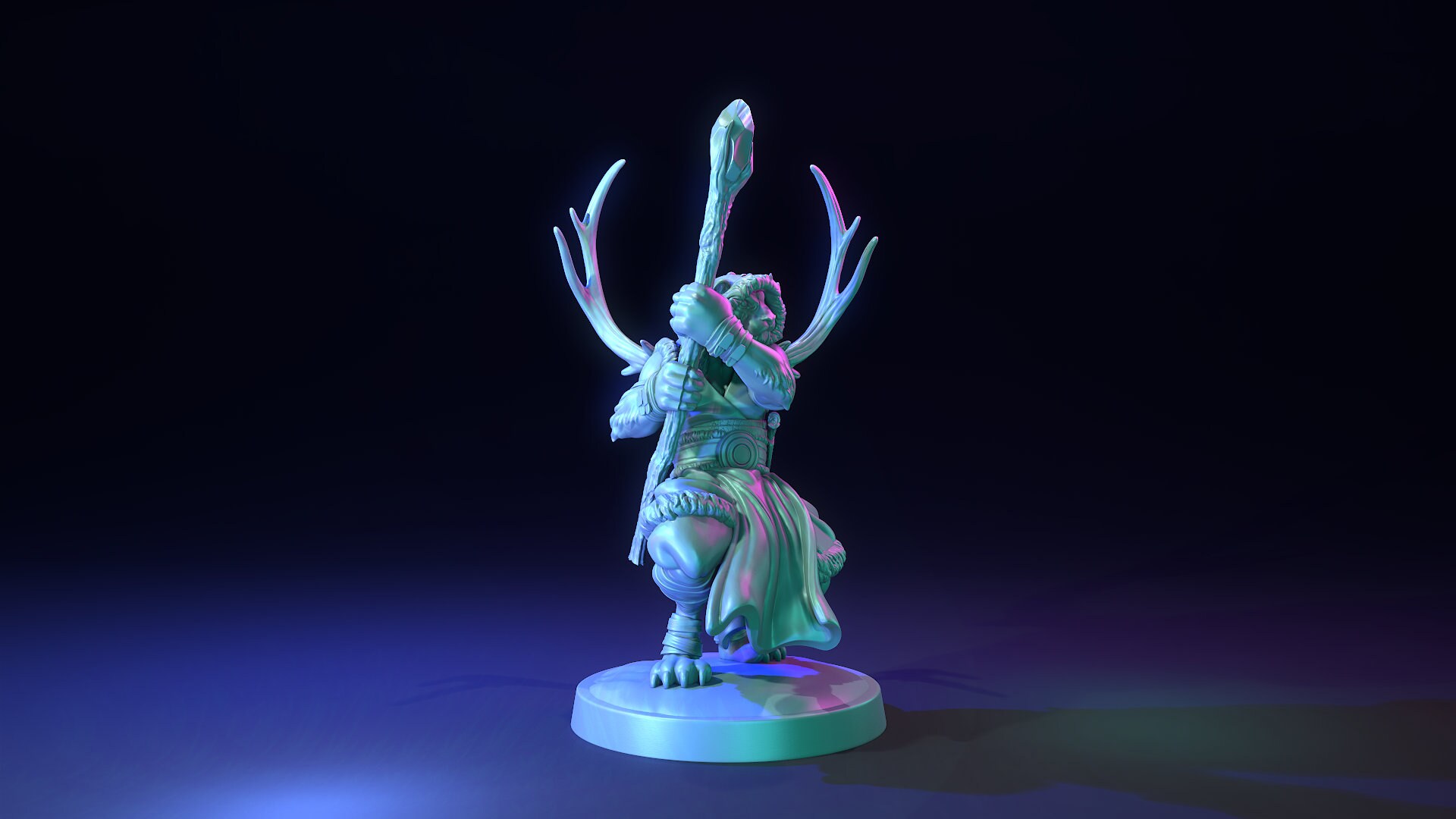 D&D Tabaxi Druid RPG Model Tiger With Staff by Dragon | Etsy