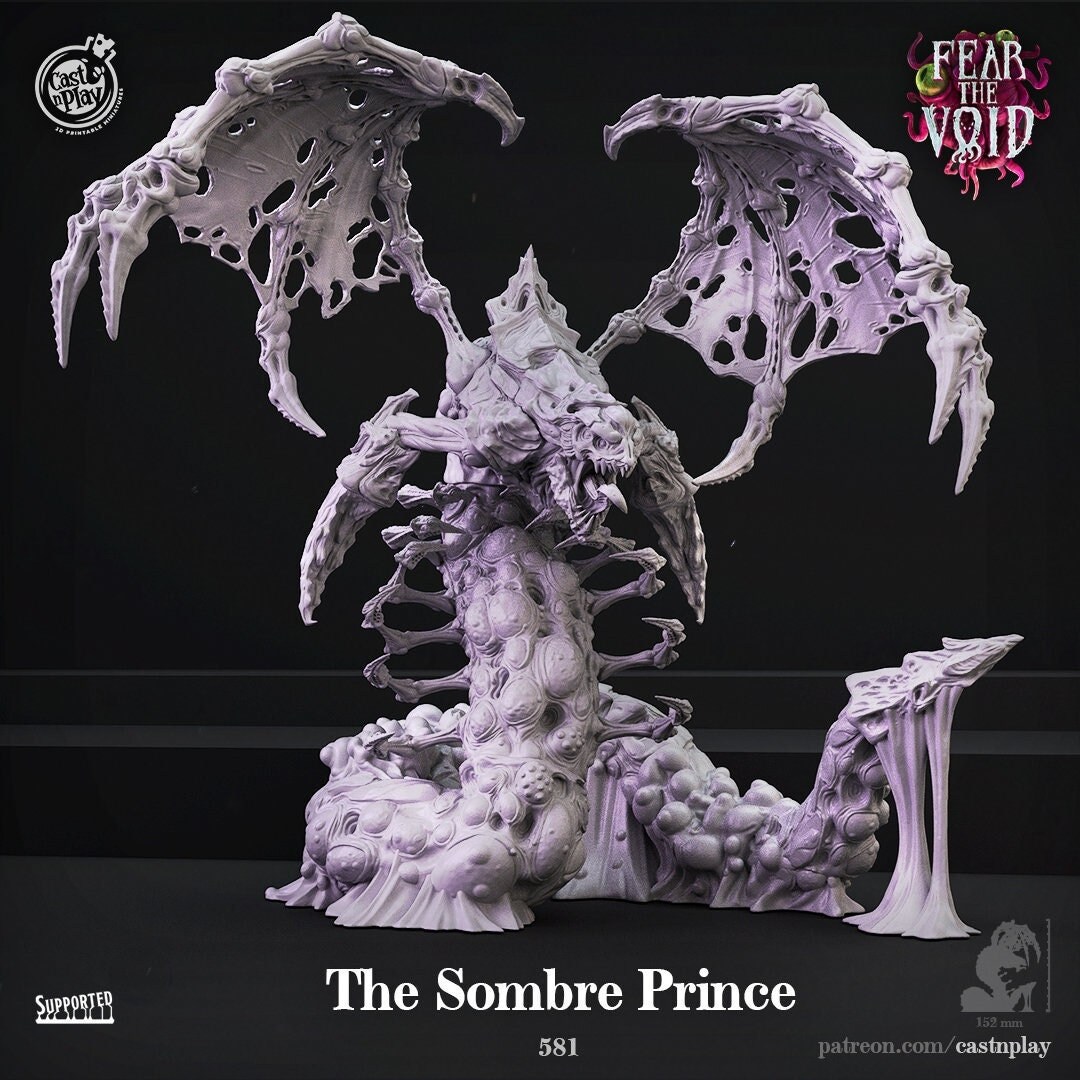 D&D Void Dragon RPG Model the Sombre Prince by Cast N Play - Etsy Australia