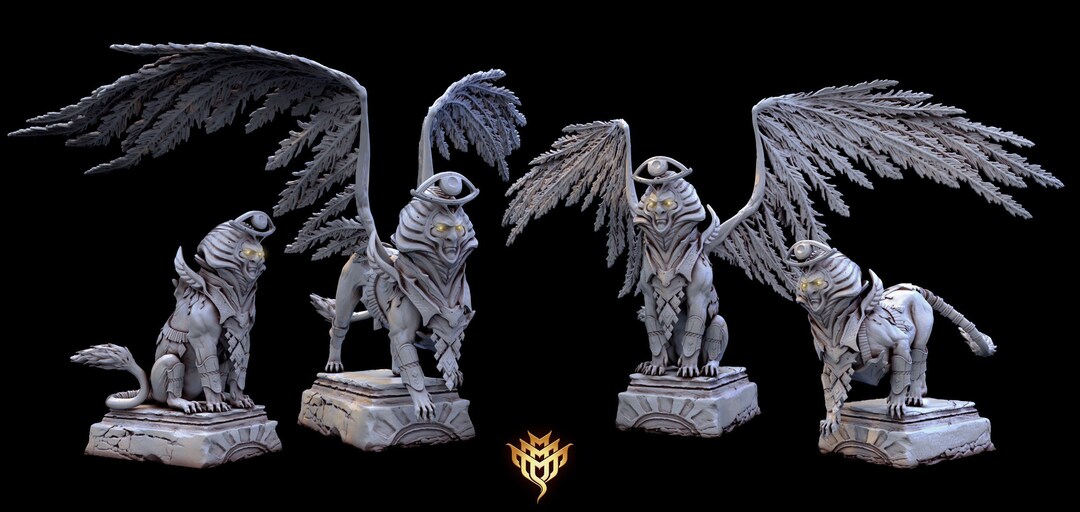 D&D Winged Sphinx RPG Model Unending Observer by Mini - Etsy