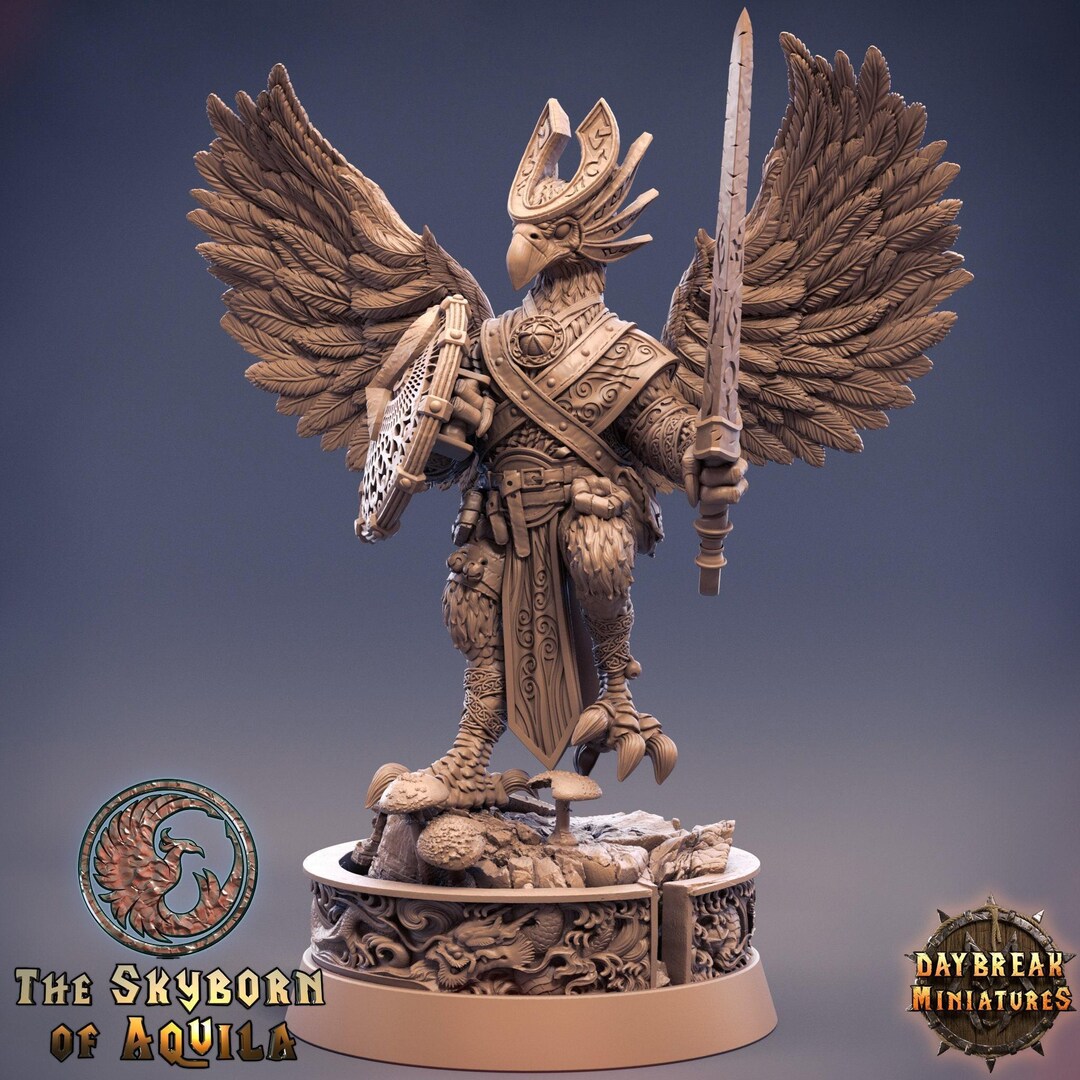 D&D Aarakocra Paladin / Cleric / Fighter / Barbarian Bird Miniature RPG ...