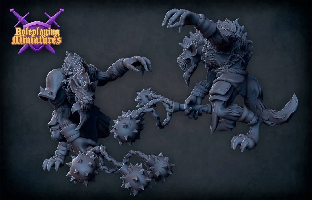 D&D Savage Gnoll Barbarian RPG Model Demon Gnoll Lord Roleplaying ...