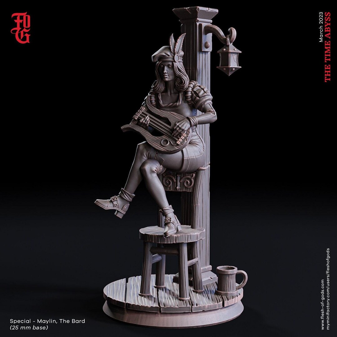 D&D Female Bard | RPG Model | Maylin, the Bard | by Flesh of Gods - Etsy