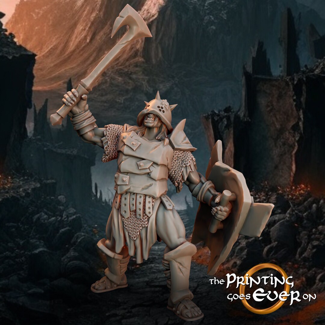 D&D Orc Barbarian / Fighter RPG Model Orc Brawler by the - Etsy