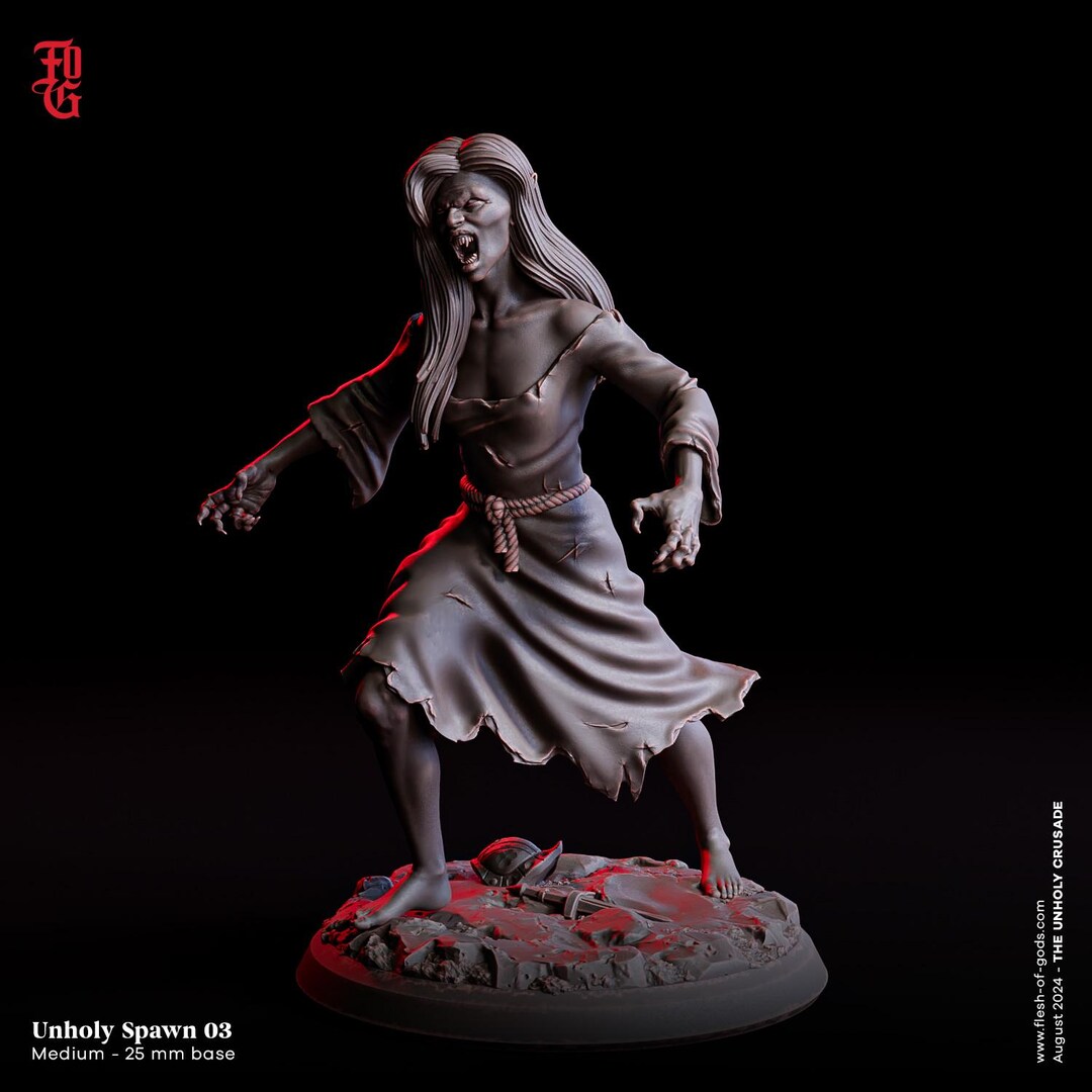 D&D Female Vampire Thrall RPG Model Unholy Spawn 03 by Flesh of Gods ...