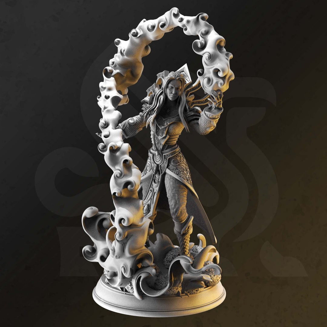 D&D Female Elf Sorcerer / Warlock RPG Model Irivyl, the Blind Seeress ...