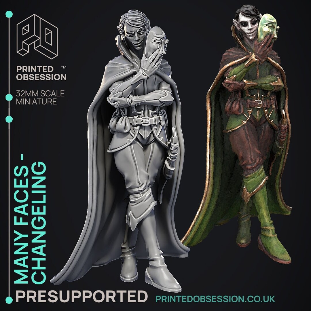 D&D Elf Changeling Rogue RPG Model Many Faces Changeling by Printed ...
