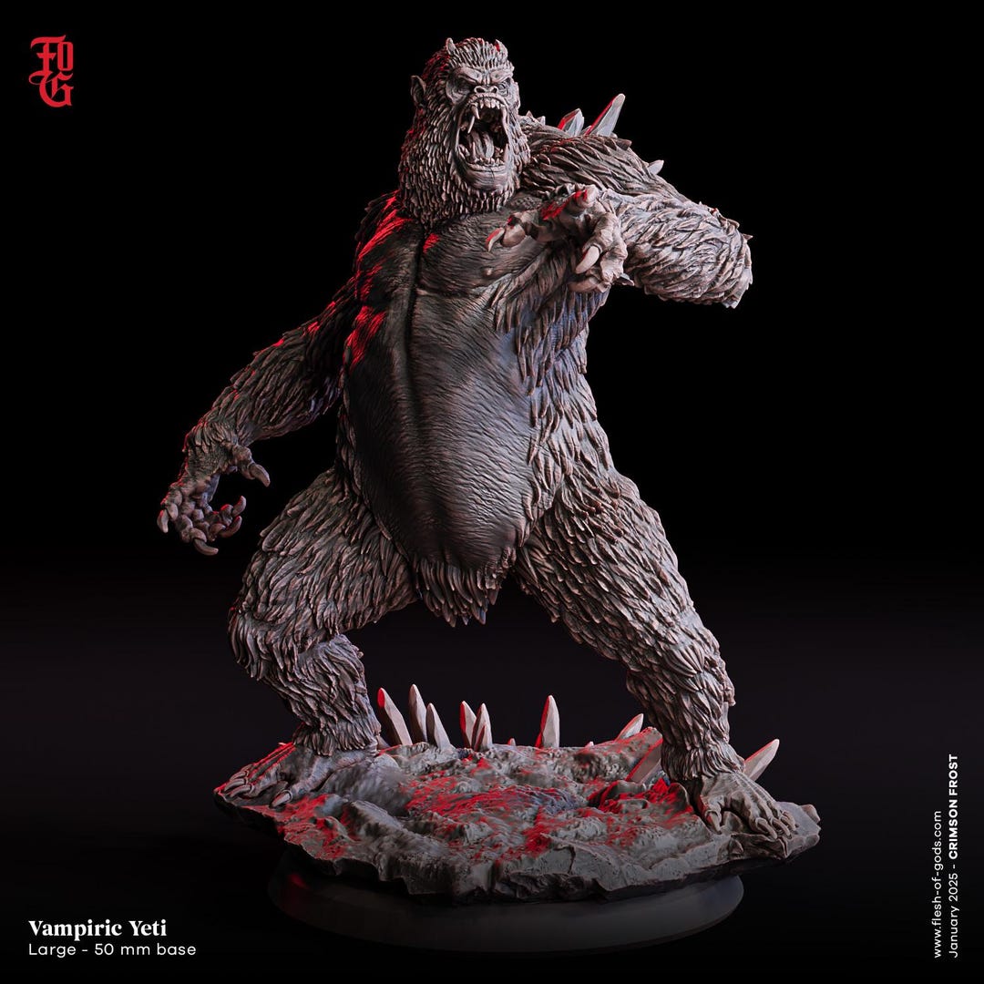 D&D Vampiric Yeti | RPG Model | Vampiric Yeti | Flesh of Gods - Etsy