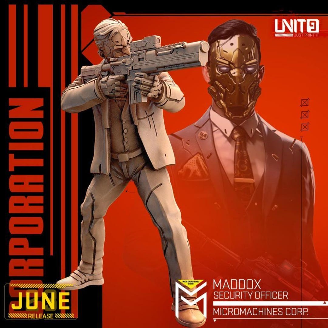 Cyberpunk Masked Corporate Security Officer | RPG Model | Maddox by ...