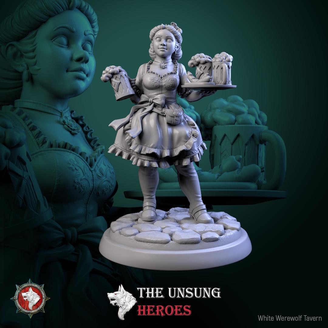 D&D Female Dwarf Barmaid | RPG Model | Alehouse Maid V3 by White ...